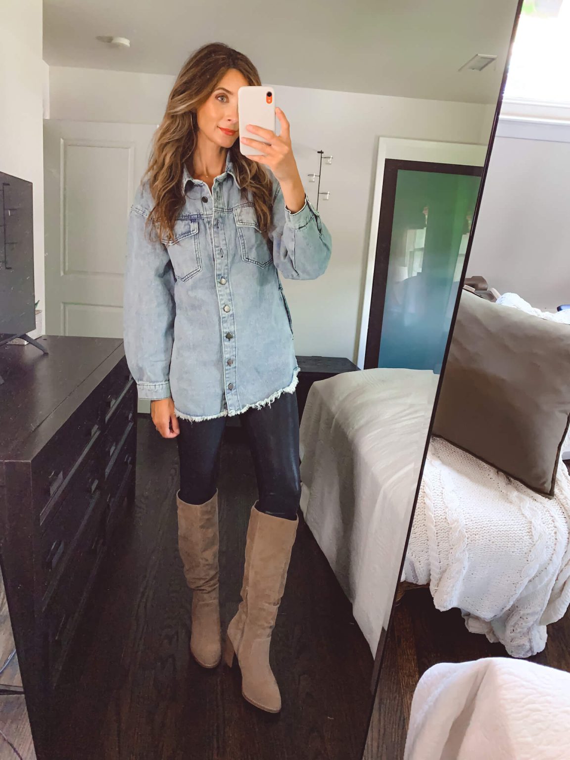 Denim Shacket Outfits | Lillies and Lashes